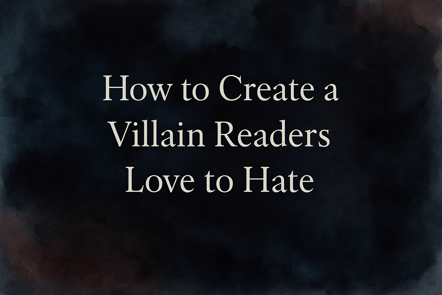 How to Create a Villain Readers Love to Hate